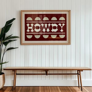 Howdy Print Maroon Wall Art Texas Home Decor Southwestern Wall Decor ...