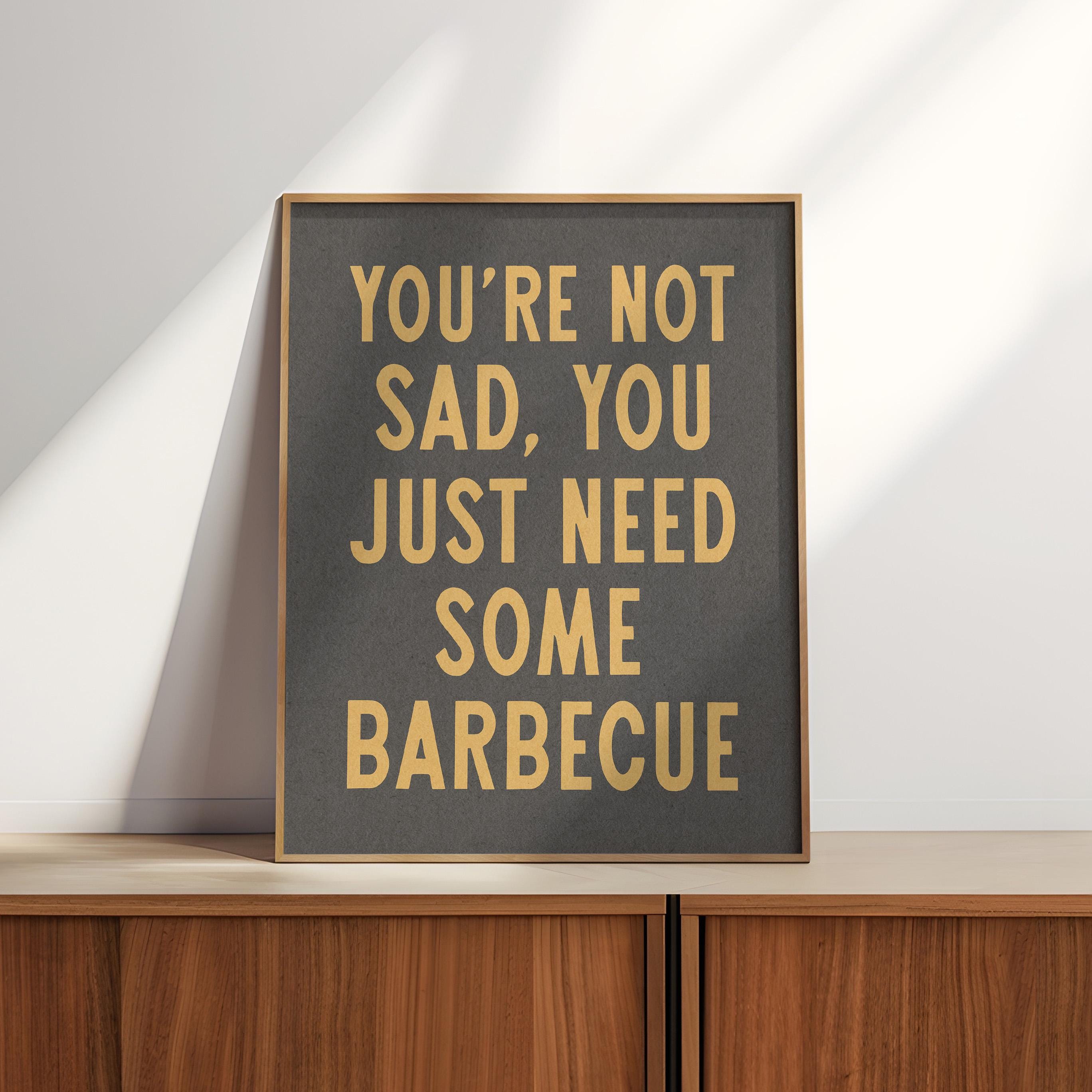 BBQ Wall Decor Funny Kitchen Sign Barbecue Quote Gold Letter Print ...