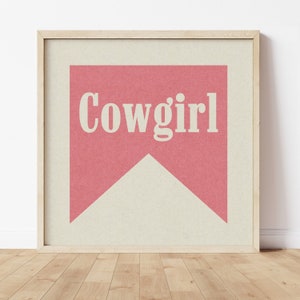 Cowgirl Poster Wall Decor Art Print Square Typography Art Poster for ...