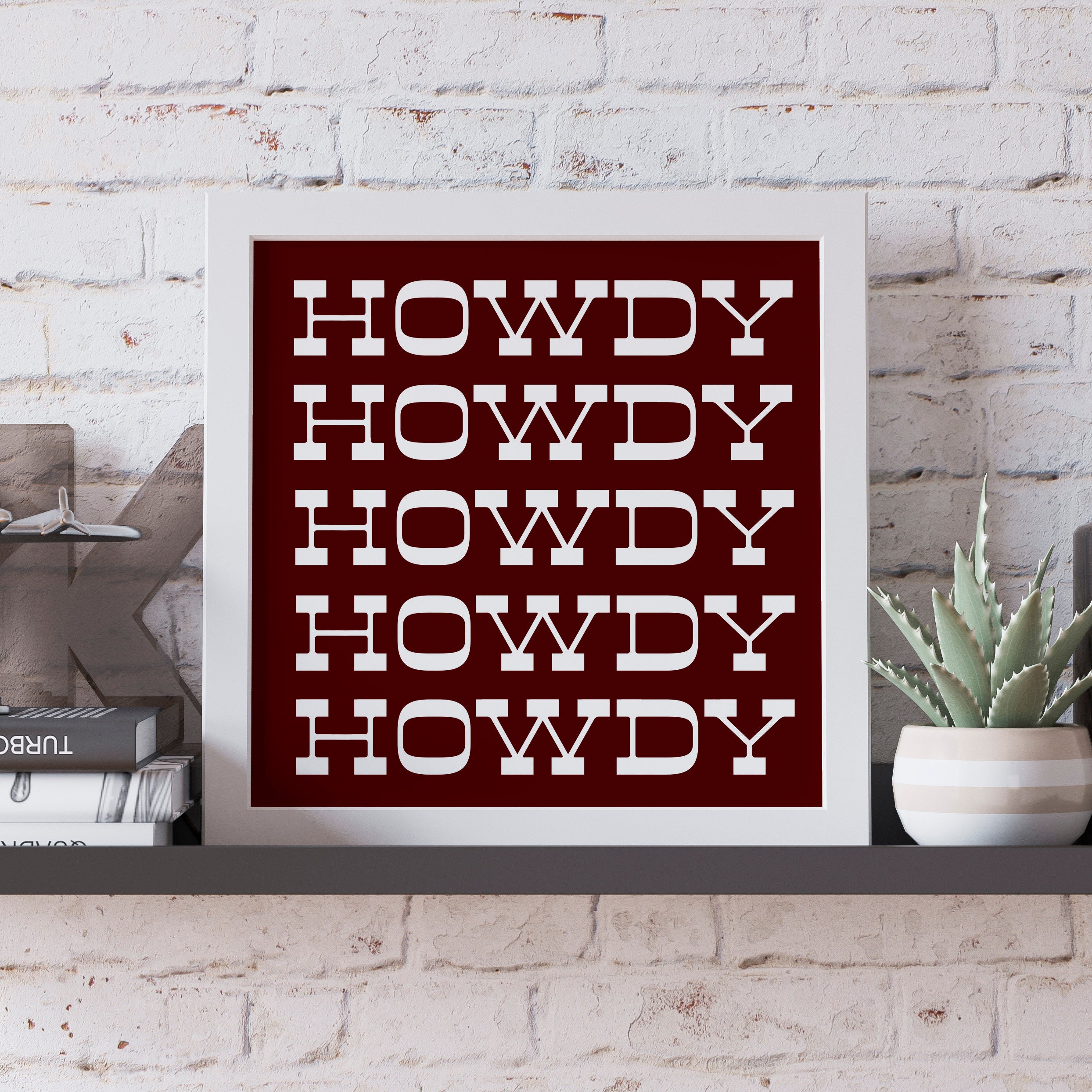 Howdy Poster Wall Decor Art Print Square Typography Art Poster for Dorm ...