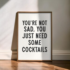 Funny Bar Sign Cocktail Wall Art Home Bar Decor Drink Sign Kitchen Wall ...