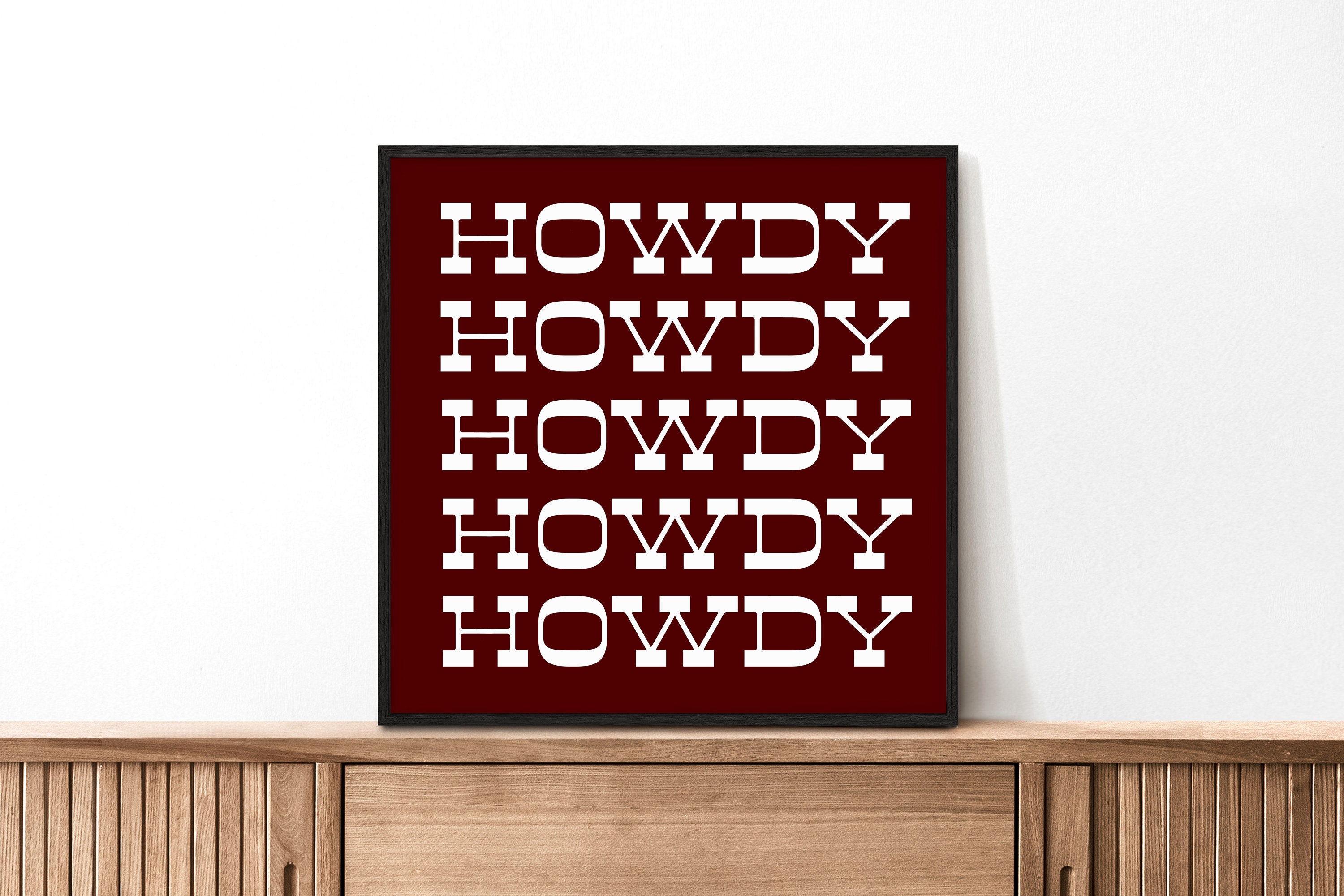 Howdy Poster Wall Decor Art Print Square Typography Art Poster for Dorm ...