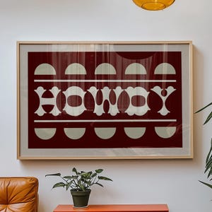 Howdy Print Maroon Wall Art Texas Home Decor Southwestern Wall Decor ...