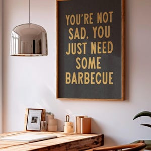 BBQ Wall Decor Funny Kitchen Sign Barbecue Quote Gold Letter Print ...