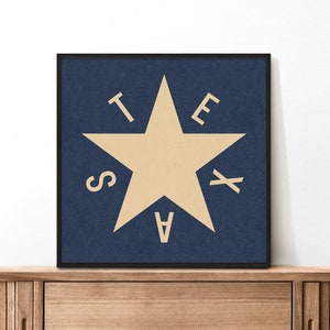 Texas Flag Art Print Poster Dezavala Wall Art Decor Texas History Buff ...