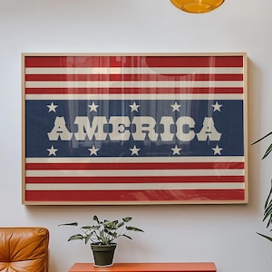 American Flag Artwork Wall Display Home Accent Vintage Design Room ...