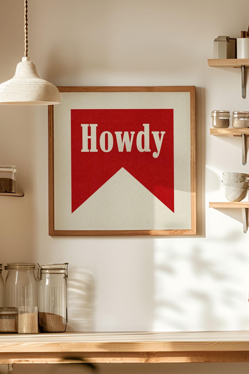 Howdy Poster Wall Decor Art Print Square Typography Art Poster for Dorm ...