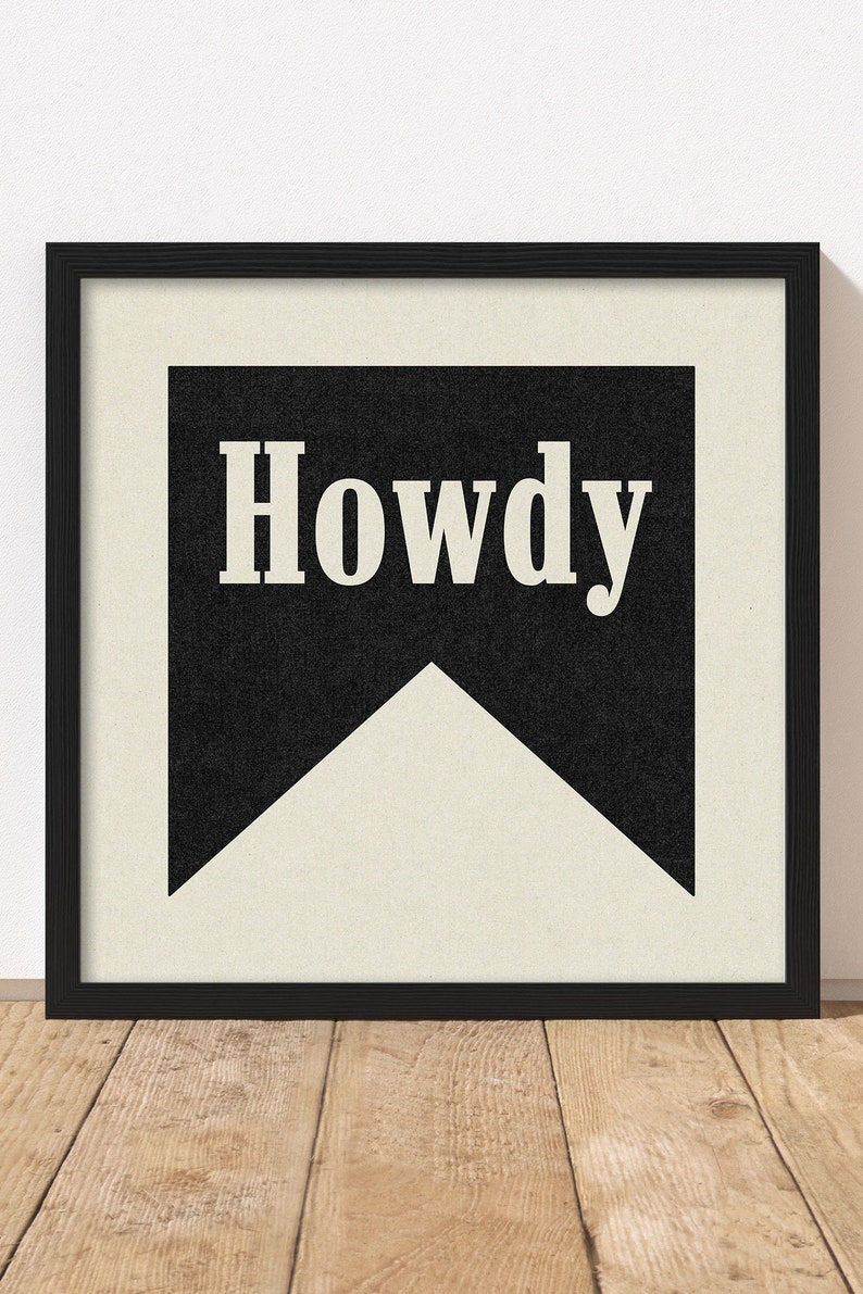 Howdy Poster Wall Decor Art Print Square Typography Art Poster for Dorm ...