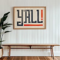 Y'all Means All Typography Poster, Western Wall Art, Southwestern Decor ...