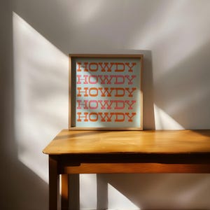 Howdy Poster Wall Decor Art Print Square Typography Art Poster for Dorm ...
