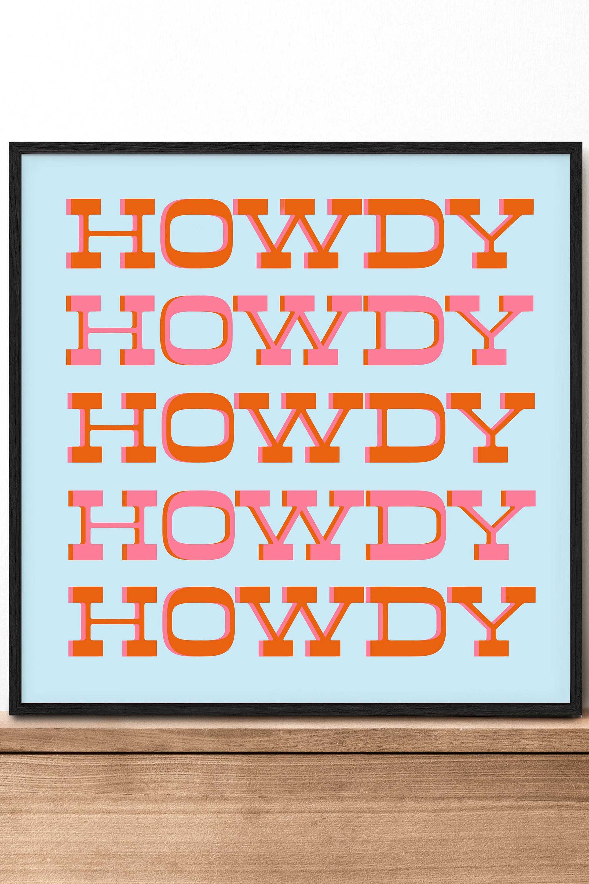 Howdy Poster Wall Decor Art Print Square Typography Art Poster for Dorm ...