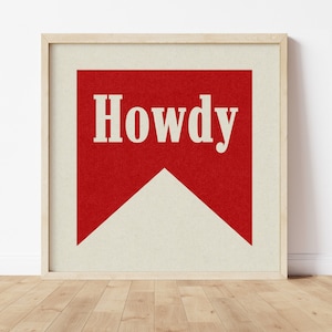 Howdy Poster Wall Decor Art Print Square Typography Art Poster for Dorm ...