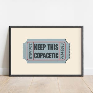 Retro Wall Art Print Motivational Decor Vintage Framed Copacetic Ticket ...