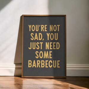 BBQ Wall Decor Funny Kitchen Sign Barbecue Quote Gold Letter Print ...