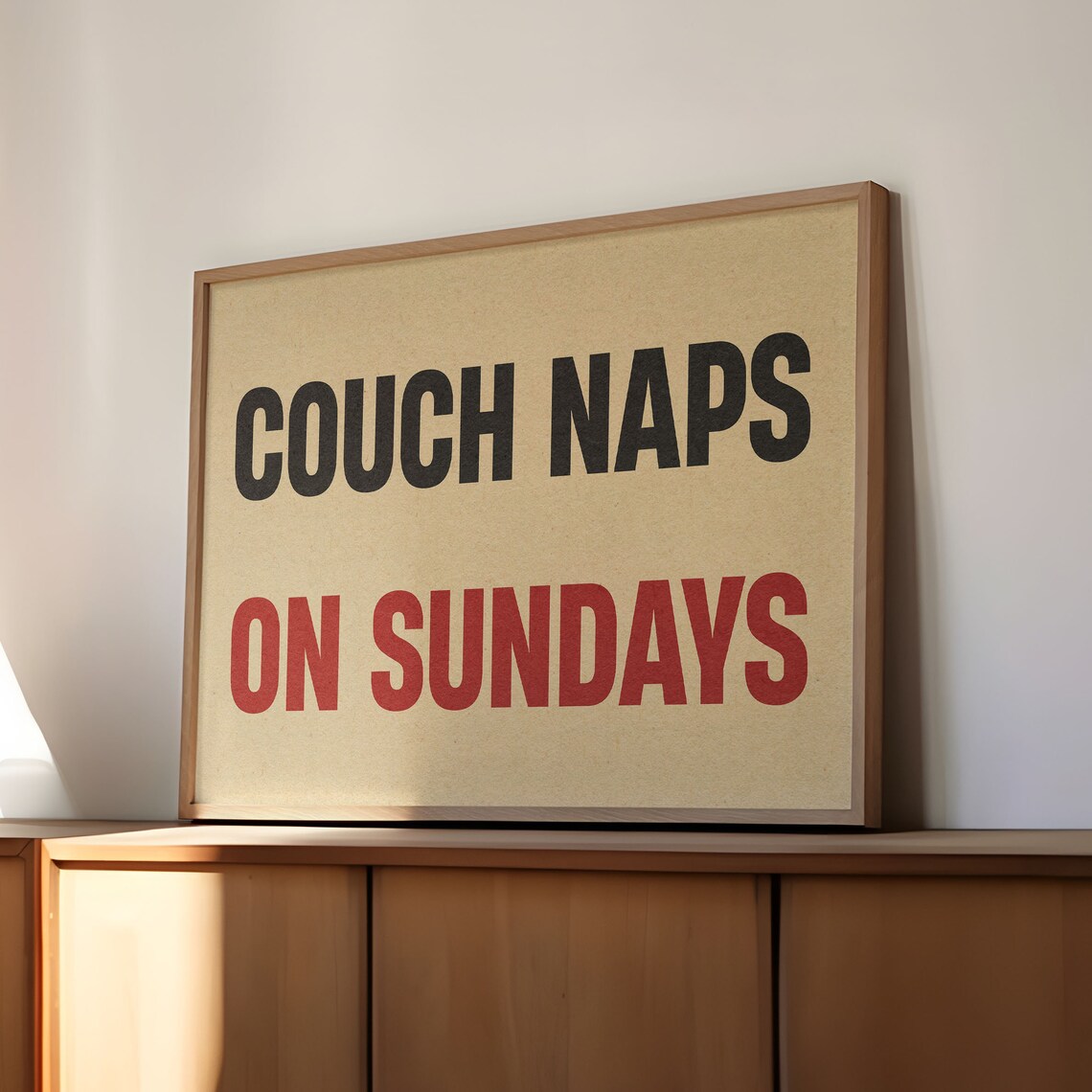 Retro Style Wall Art Print Couch Naps on Sundays Funny Living Room Art ...