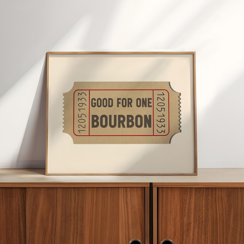 Bourbon Wall Art Vintage Bar Sign Home Bar Decor Gift for Bourbon Lover ...