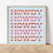 Howdy Poster Wall Decor Art Print Square Typography Art Poster for Dorm ...