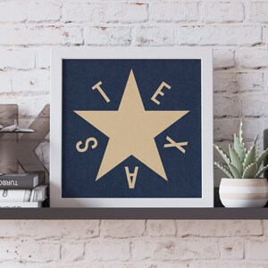 Texas Flag Art Print Poster Dezavala Wall Art Decor Texas History Buff ...