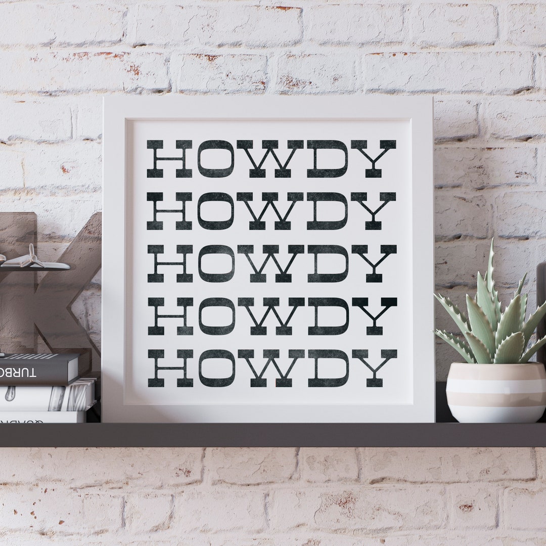 Howdy Poster Wall Decor Art Print Square Typography Art Poster for Dorm ...