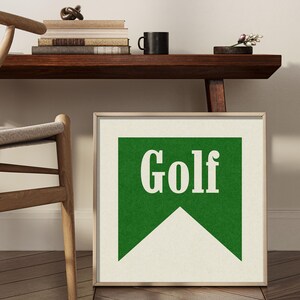 Golf Poster Wall Decor Art Print Square Typography Art Poster for ...