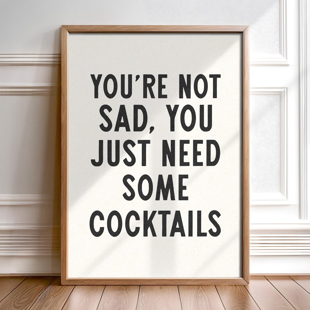Funny Bar Sign Cocktail Wall Art Home Bar Decor Drink Sign Kitchen Wall ...