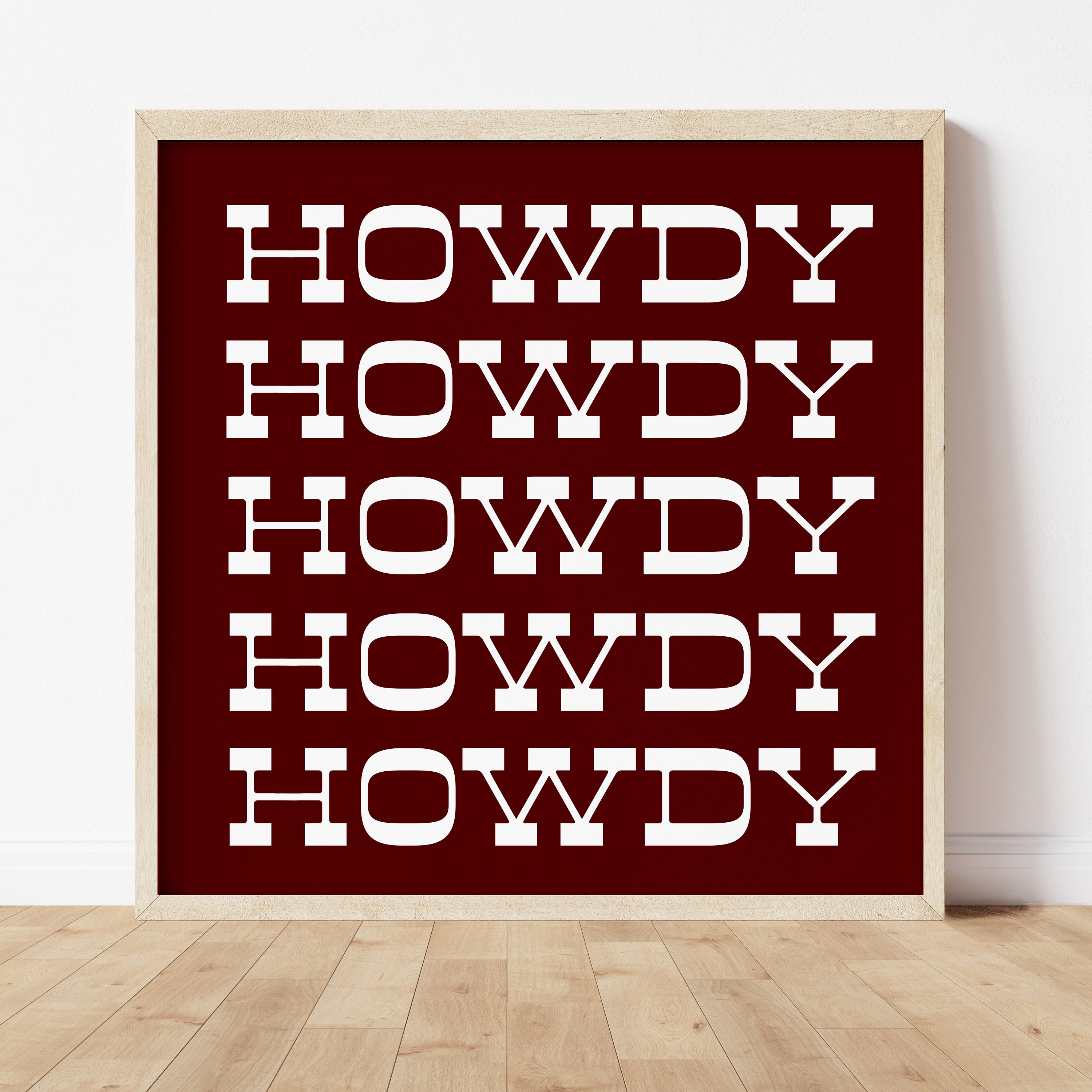 Howdy Poster Wall Decor Art Print Square Typography Art Poster for Dorm ...