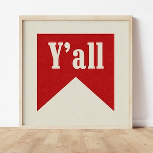Y'all Poster Wall Decor Art Print Square Typography Art Poster for Dorm ...