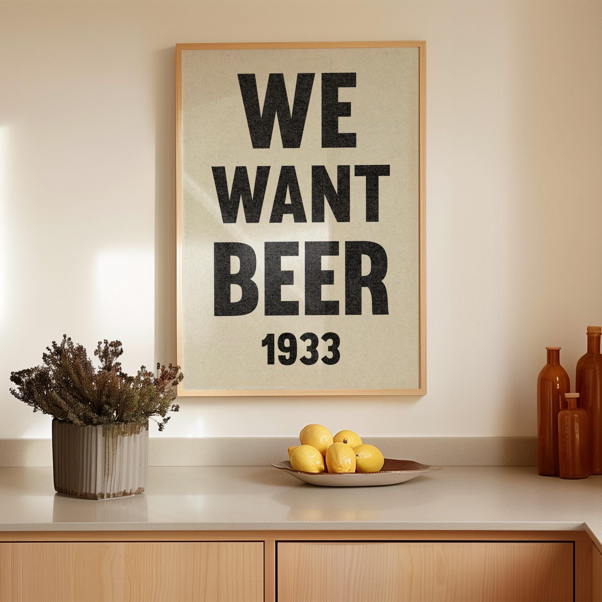 Beer Poster Art Print for Bar Cart Decor Gift for Beer Lover Poster ...