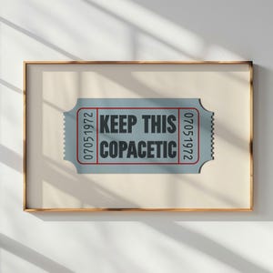 Retro Wall Art Print Motivational Decor Vintage Framed Copacetic Ticket ...