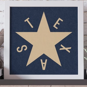 Texas Flag Art Print Poster Dezavala Wall Art Decor Texas History Buff ...