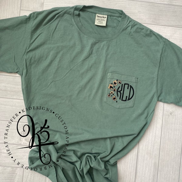 Monogram Pocket Tee - Etsy