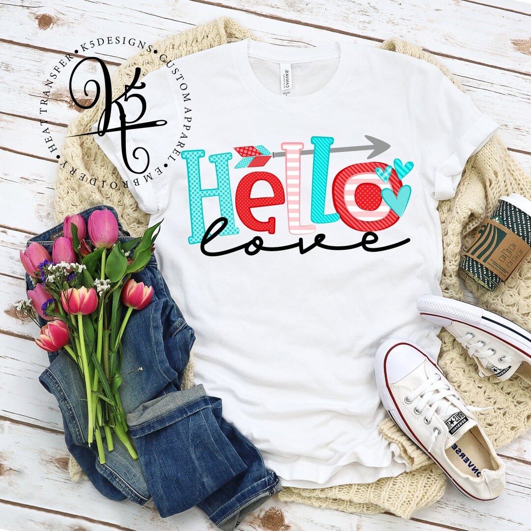 Hello Love / Valentines Day Shirt / Adult Unisex Tee / Graphic - Etsy