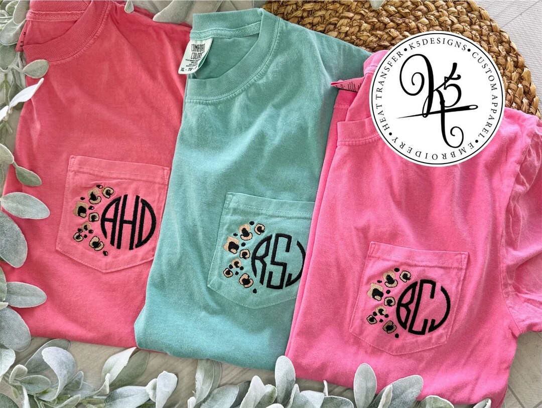 Leopard Monogram Shirt / Monogram Pocket Tee / Monogram / Comfort ...