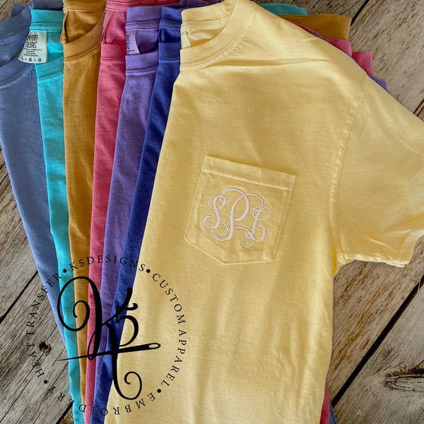 Monogrammed Pocket - Etsy