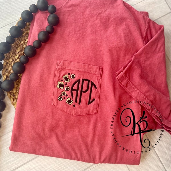 Monogram Pocket Tee - Etsy