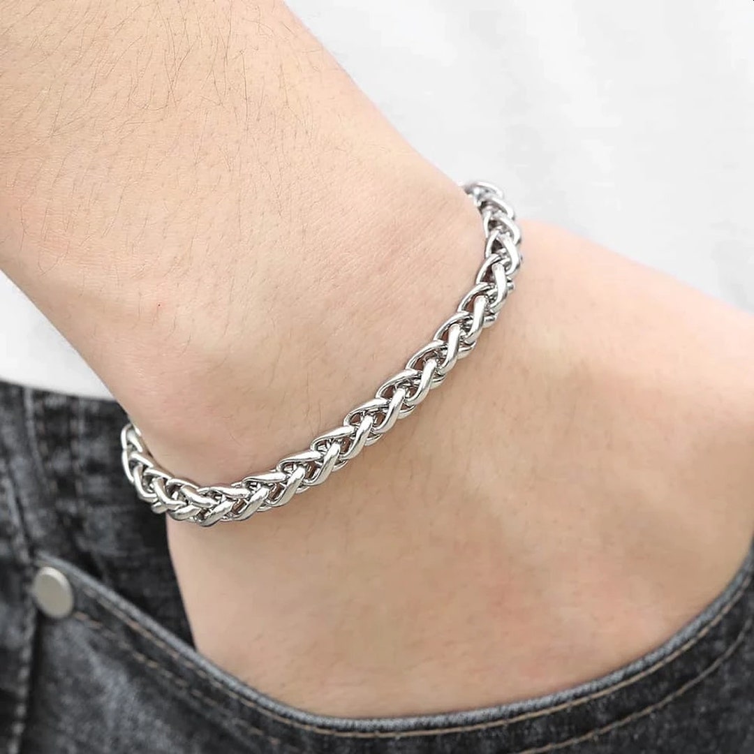 Bracelet / Anklet / Stainless Steel Wheat Link Chain / 3mm, 4mm, and ...