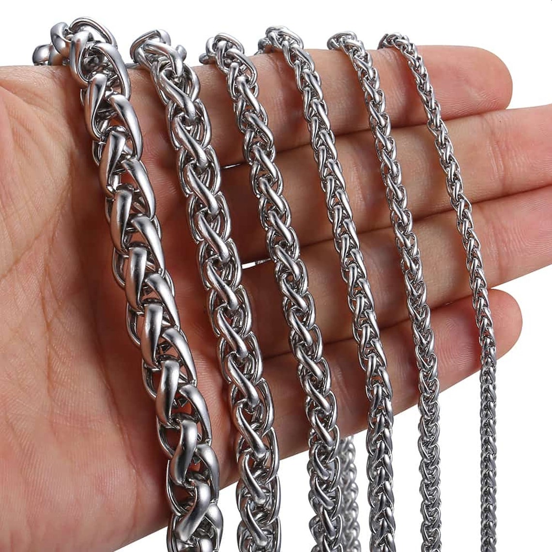 Stainless Steel Wheat Link Chain Necklace. 3mm 4.5mm 5.5mm - Etsy Canada