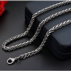 Bracelet Anklet Stainless Steel Wheat Link Chain. 3mm 4.5 - Etsy
