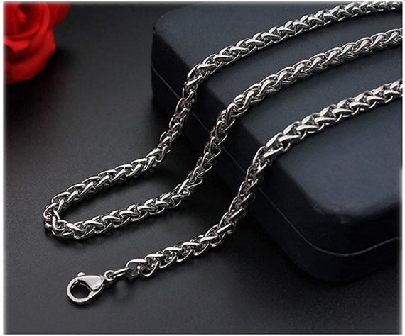 Stainless Steel Wheat Link Chain Necklace. 3mm 4.5mm 5.5mm - Etsy