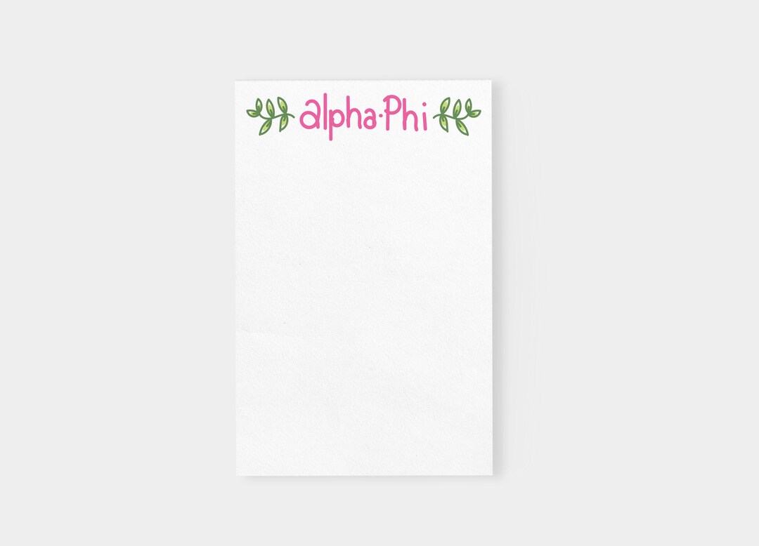 Alpha Phi Vines Sorority Officially Licensed Notepad - Etsy