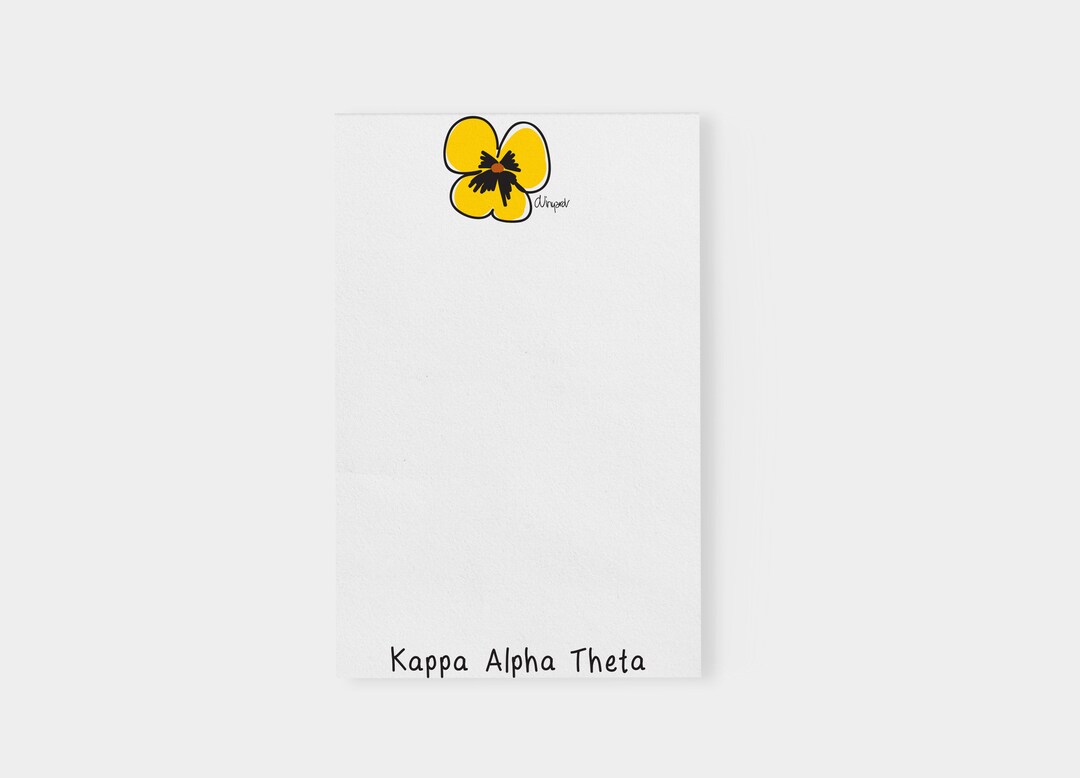 Kappa Alpha Theta Pansy Officially Licensed Notepad - Etsy