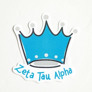 Zeta Tau Alpha Sorority Crown Vinyl Die Cut Sticker - Etsy