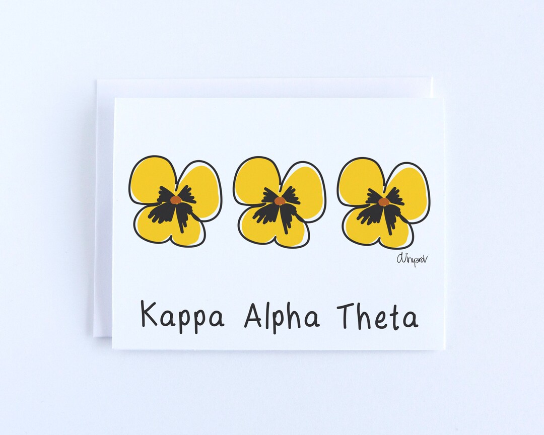 Kappa Alpha Theta Pansy Sorority Notecard Set Officially Licensed - Etsy