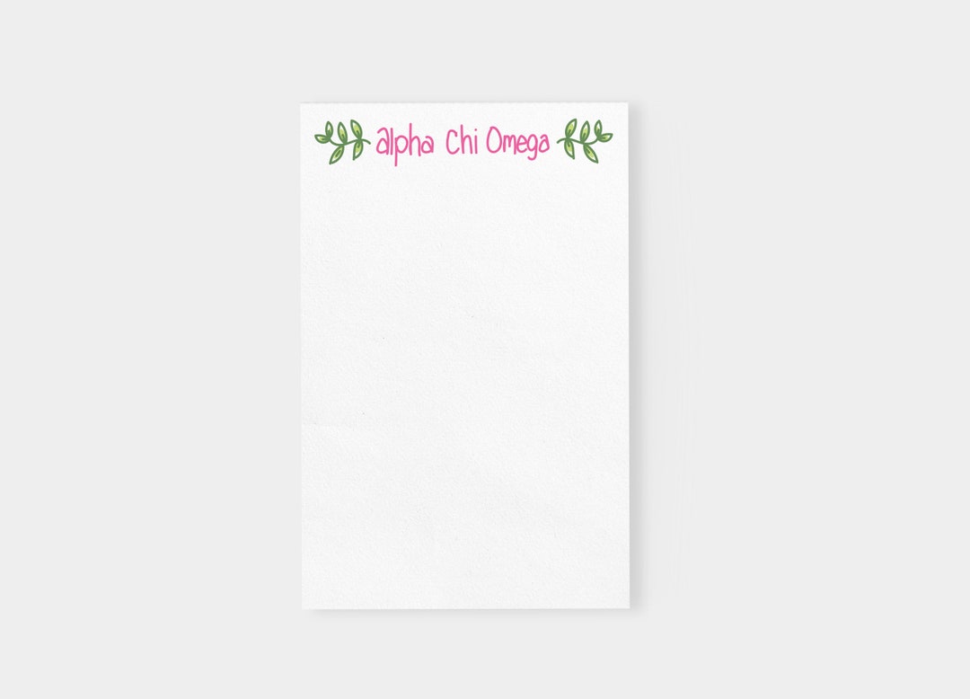 Alpha Chi Omega Vines Sorority Officially Licensed Notepad - Etsy