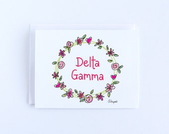 Delta Gamma Sorority Flower and Heart Wreath Officially - Etsy