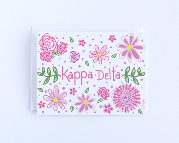Kappa Delta Pink Flowers Sorority Notecard Set Officially - Etsy