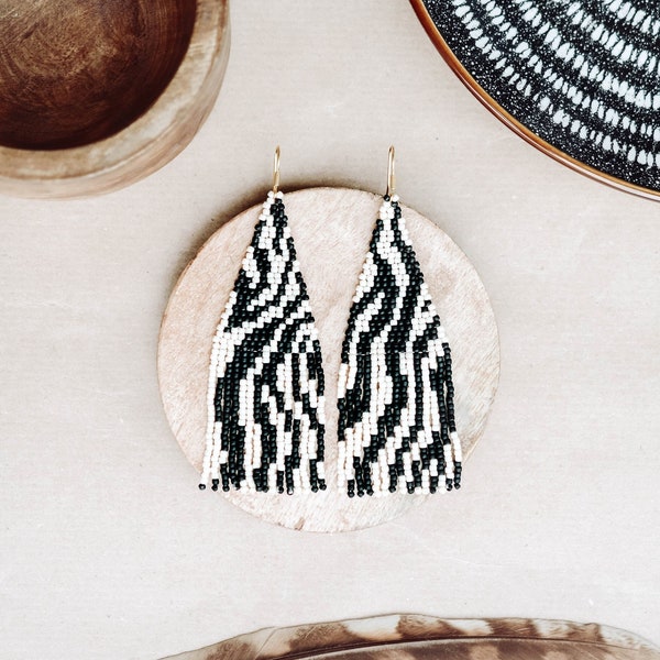 Zebra Earrings - Etsy