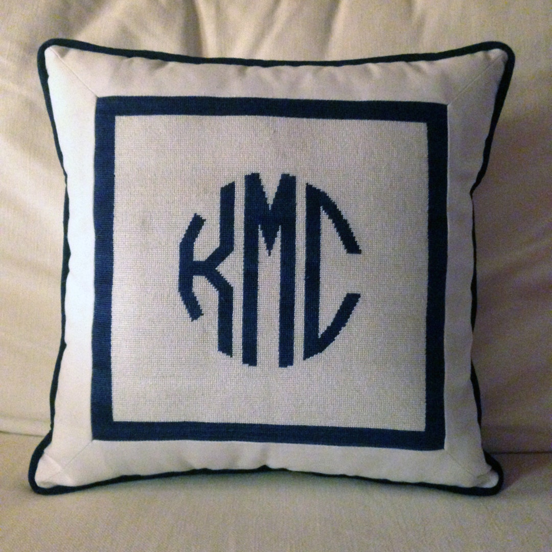 Custom Monogram Needlepoint Canvas - Etsy
