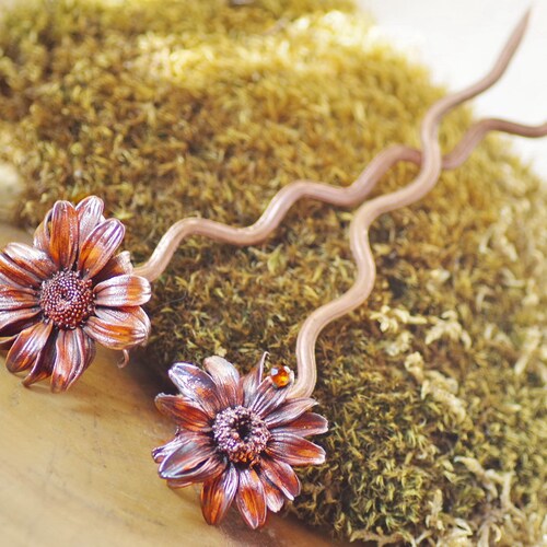 Hairpin Electroplated Flower_hairstick_hair Fork - Etsy