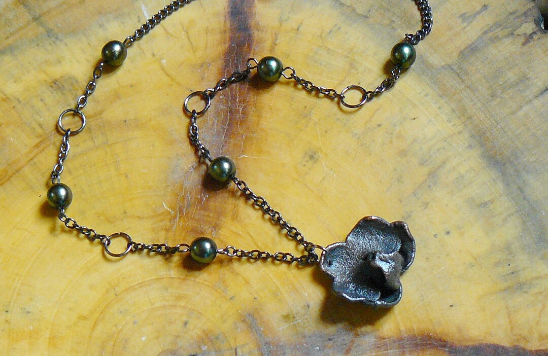 Black Orchid Necklace_real Orchid_natural Flower_electroformed - Etsy